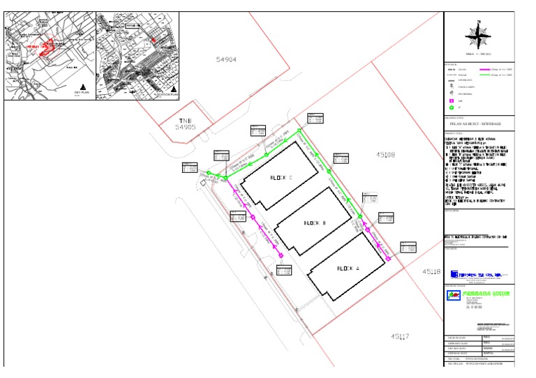 Location Plan Key Plan: Pelan As-Built - Sewerage | PDF
