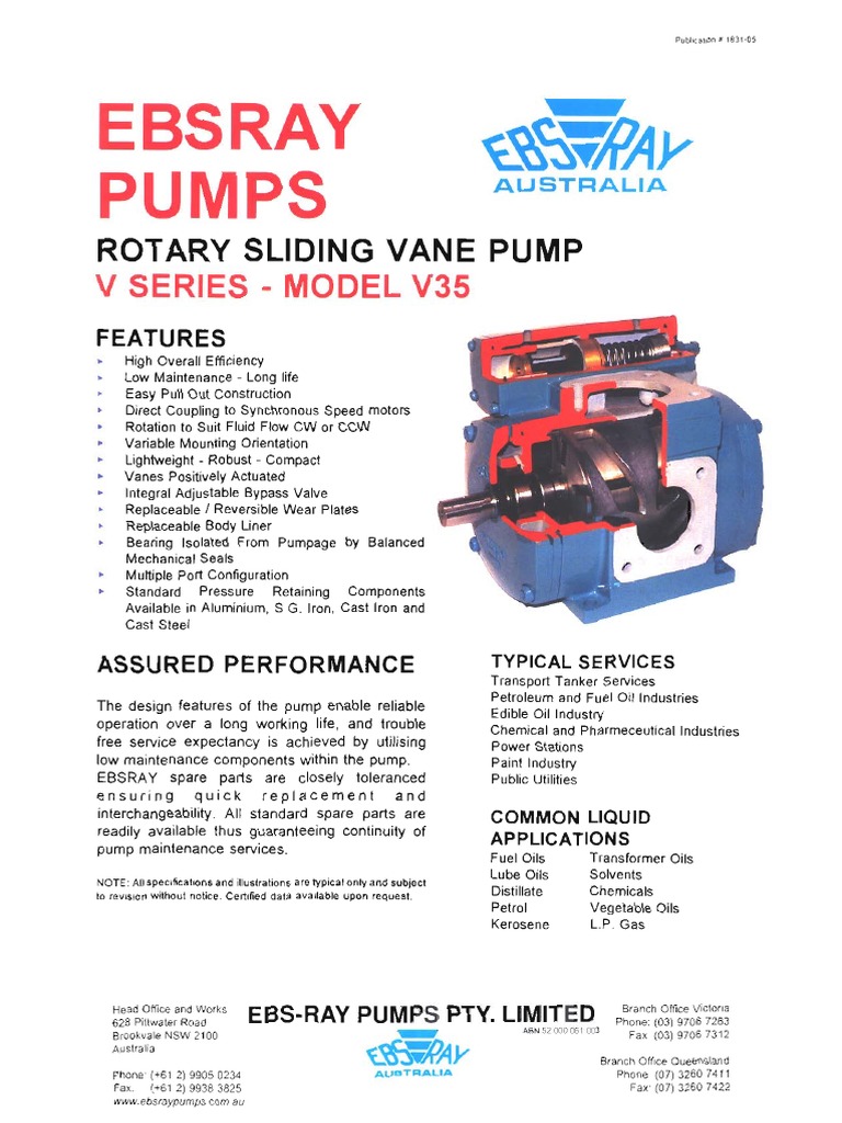 EBSRAY V30 V35 InstallMaintenanceManual Type 23-24-27 | PDF | Pump | Valve