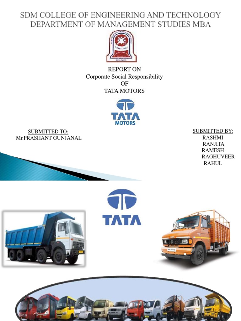 Report On Corporate Social Responsibility OF Tata Motors | PDF