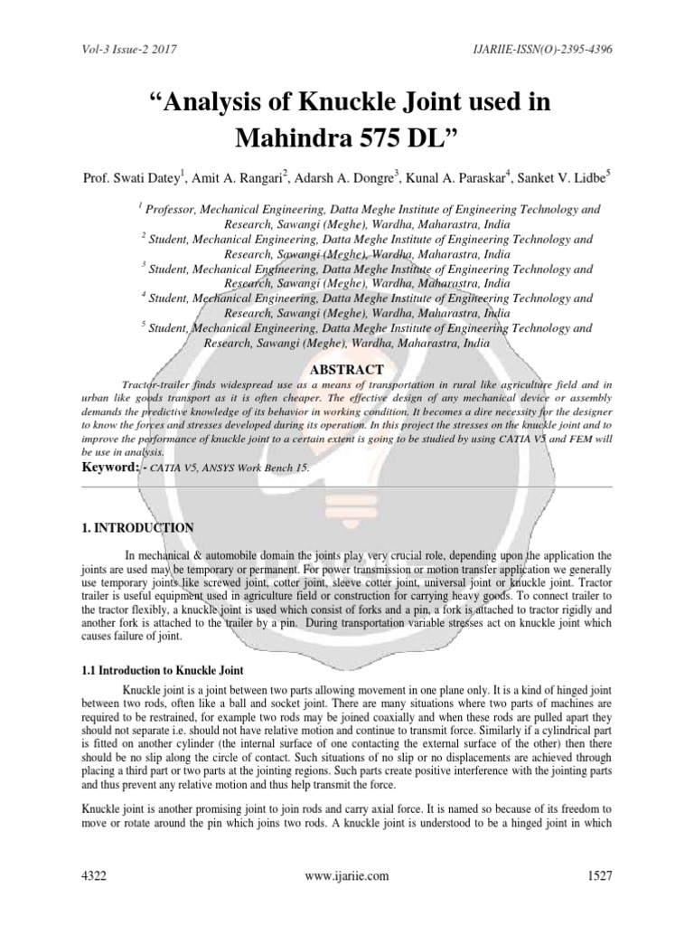Analysis of Knuckle Joint | PDF | Failure Analysis | Young's Modulus