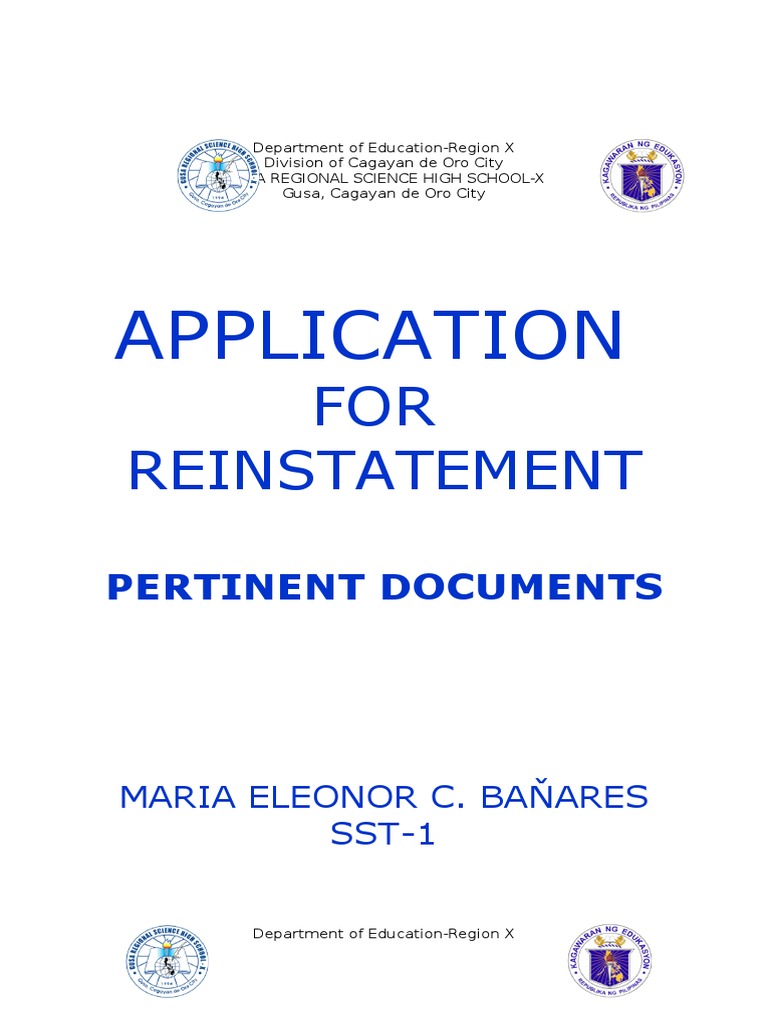 DepEd Letter of Reinstatement | PDF