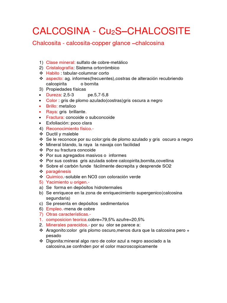 Calcosina | PDF | Minerales | Plata