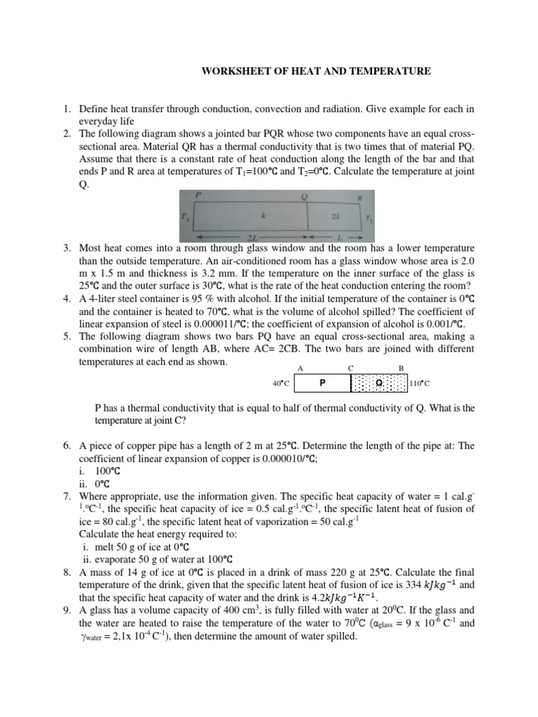 Tugas Rutin II (Worksheet of Heat and Temperature) | PDF | Thermal ...