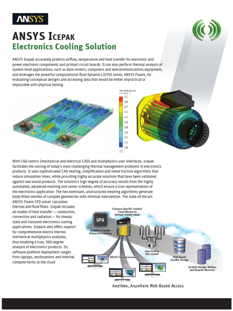 Ansys Icepak 19 Brochure | PDF | Computational Fluid Dynamics | Thermal Conduction