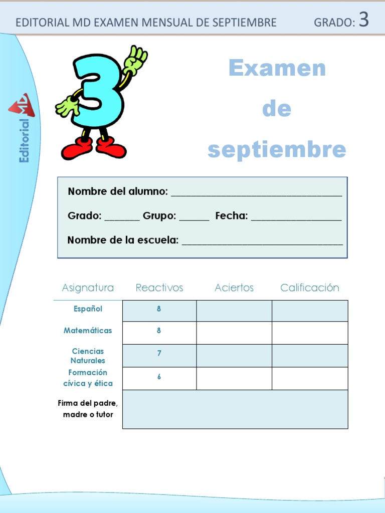 3er Grado Examen Septiembre | PDF | Articulación | Esqueleto