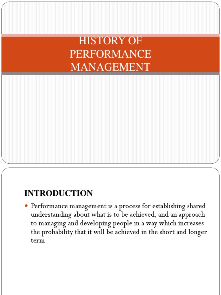 History of Performance Management | PDF | Goal | Performance Appraisal