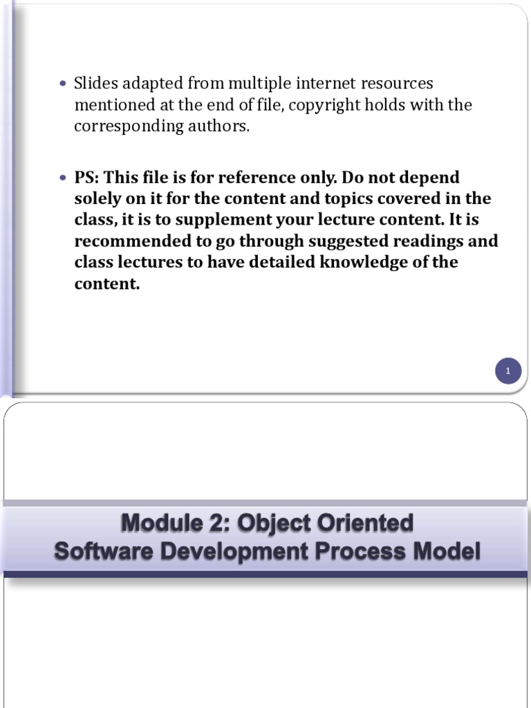 Module 2 Object Oriented Software Development Life Cycle Pdf