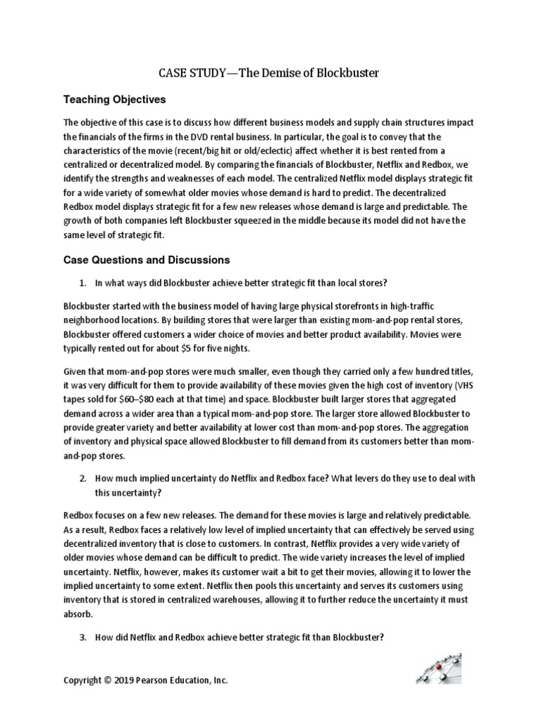 CASE STUDY - SCMblockbuster | PDF | Business Economics | Business