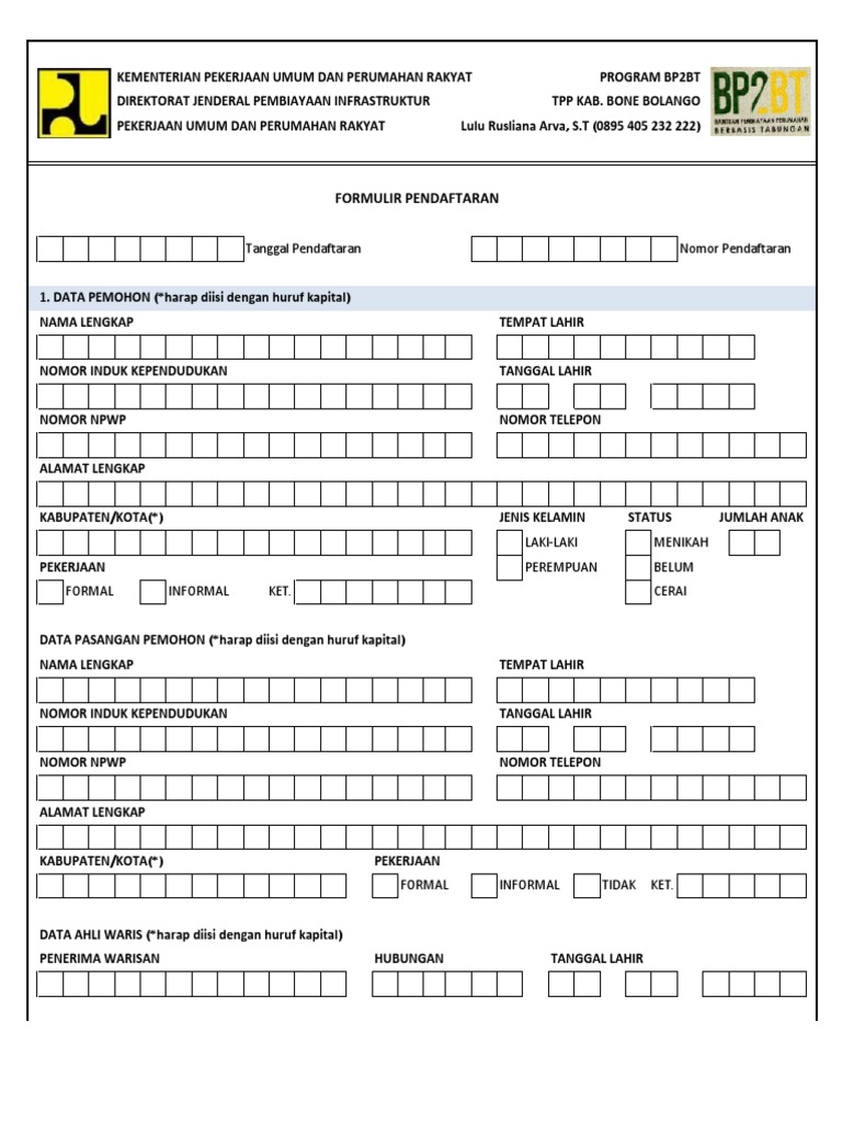 Form Pendaftaran TTB BB 2.0 | PDF