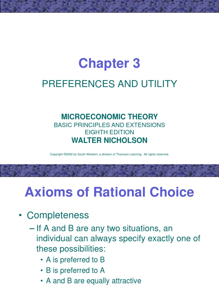 Preferences and Utility: Microeconomic Theory | PDF | Utility ...