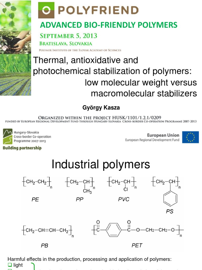 Course 5 - Stabilization of Polymers | PDF | Antioxidant | Molecules