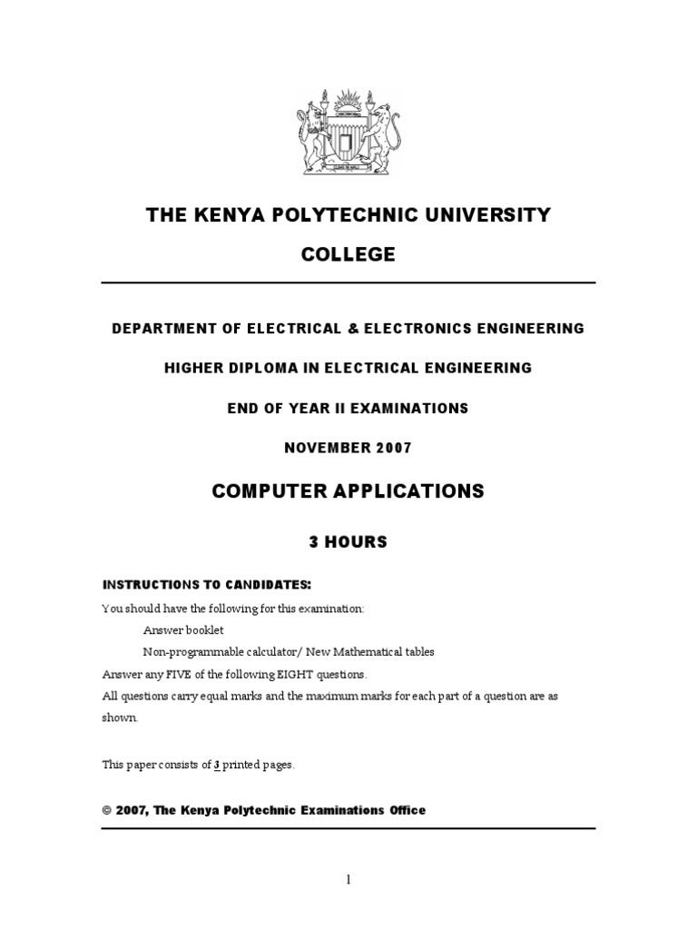 The Kenya Polytechnic University College | PDF | Computer Data Storage ...