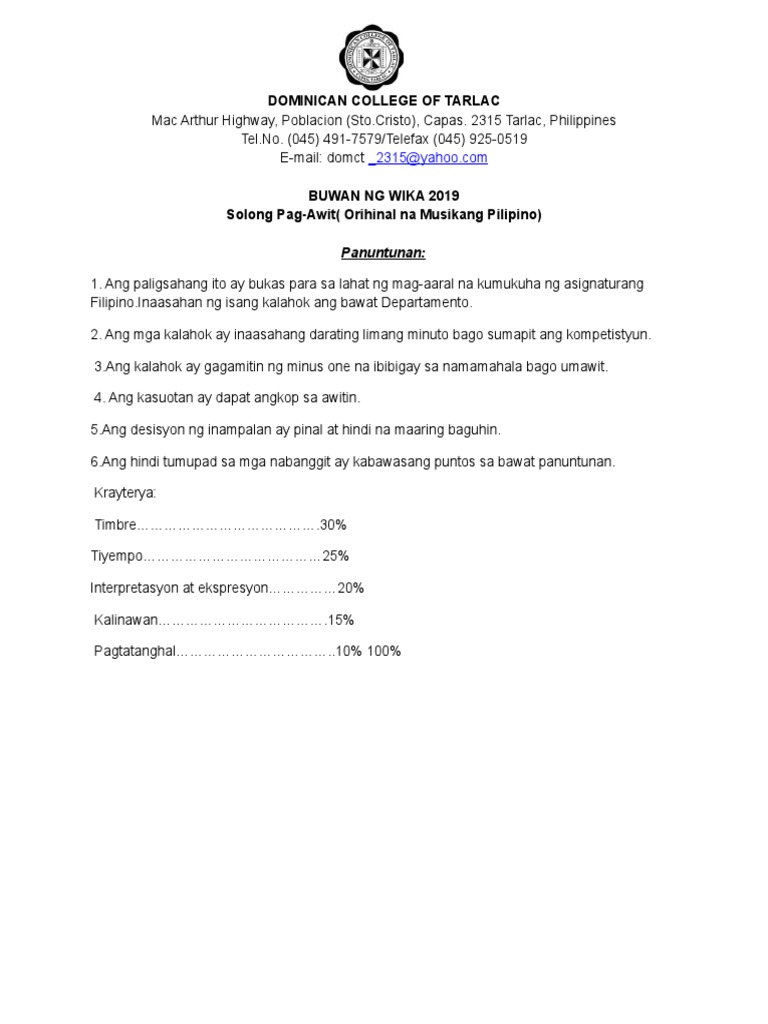 Criteria Vocal Solo | PDF