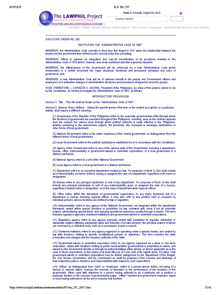 Administrative Code of 1987 | PDF | Constitutional Amendment | Oath Of ...