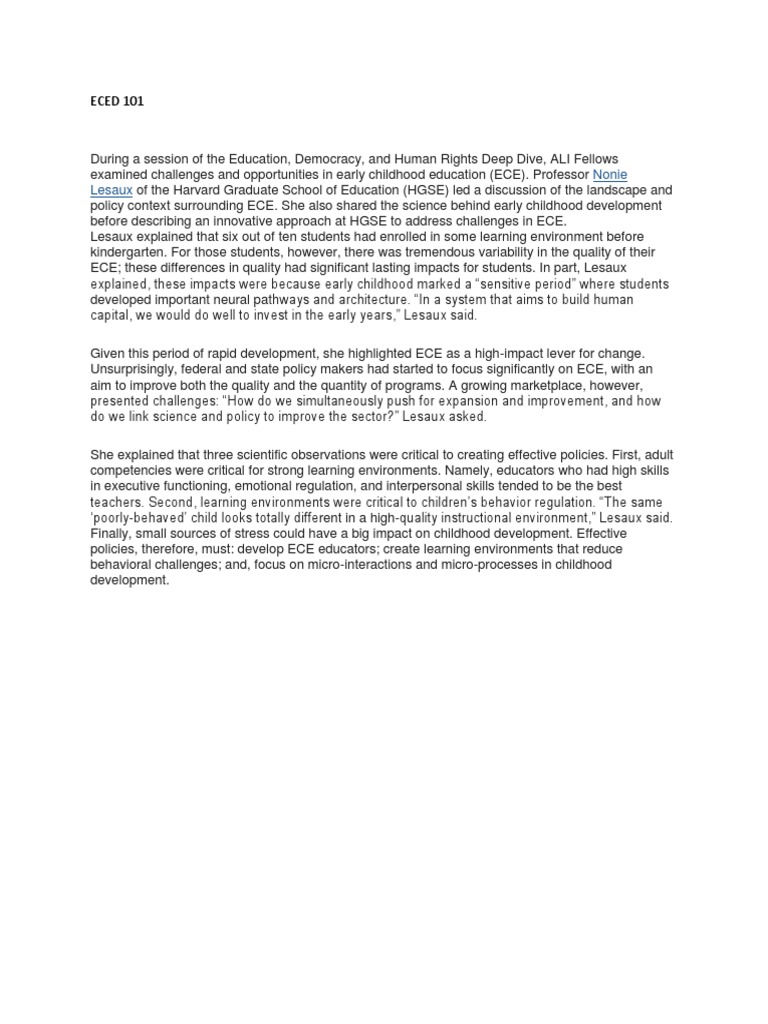 Eced 101 | PDF