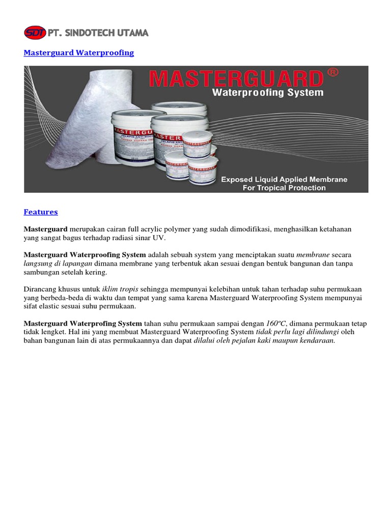 Masterguard Waterproofing | PDF