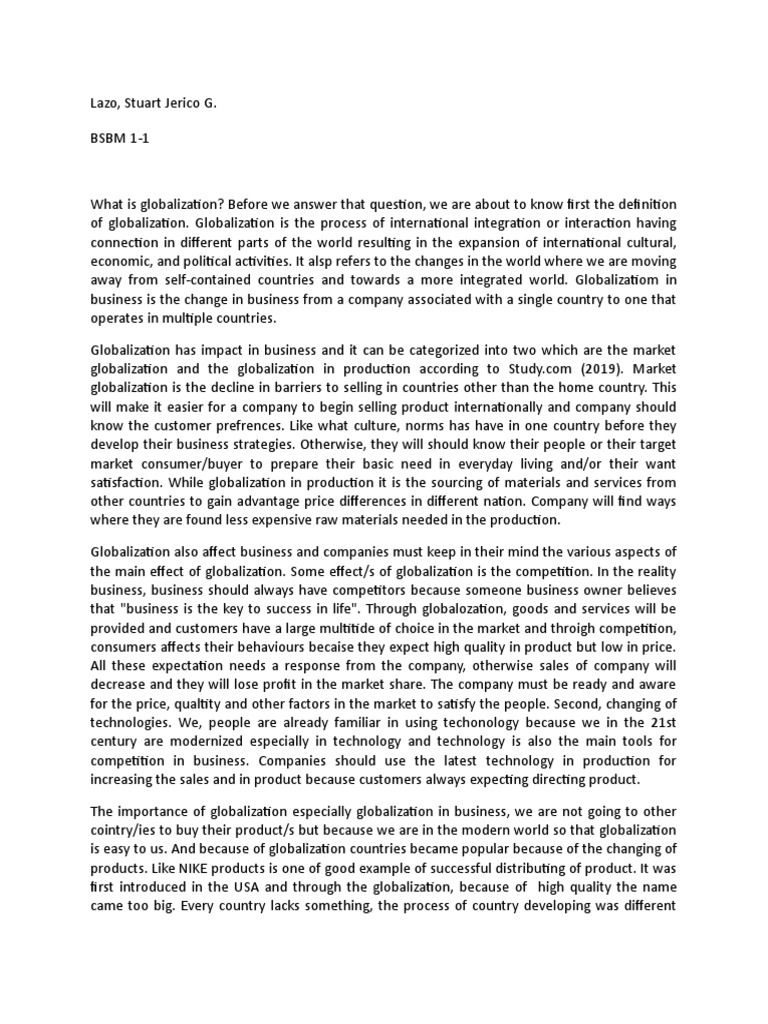 Contemp Essay | Download Free PDF | Globalization | Competition