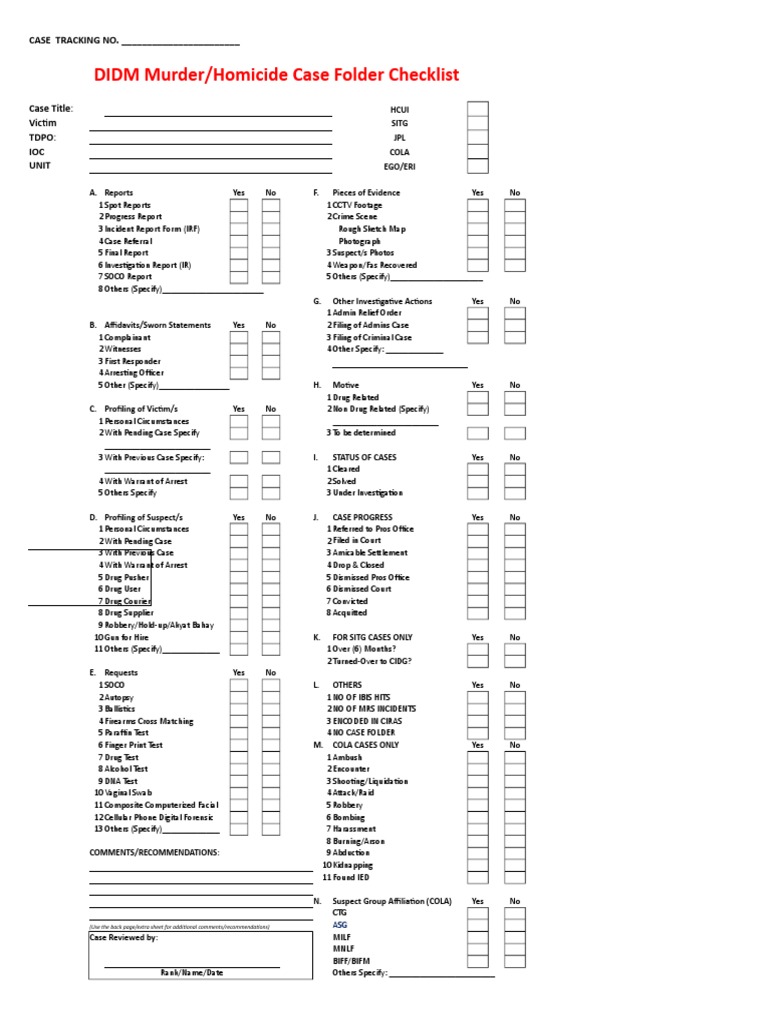 Checklist | PDF | Justice | Crime & Violence