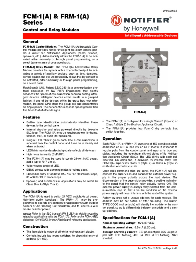 Modulo De Control Y Modulo Relay Fcm 1 Y Frm 1 Dn 6724 Pdf Pdf