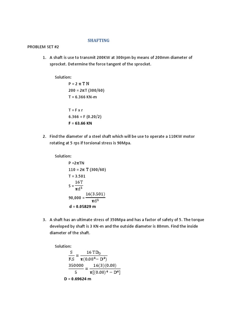 Machine Design Prob - Sets (Plates) | PDF | Belt (Mechanical ...