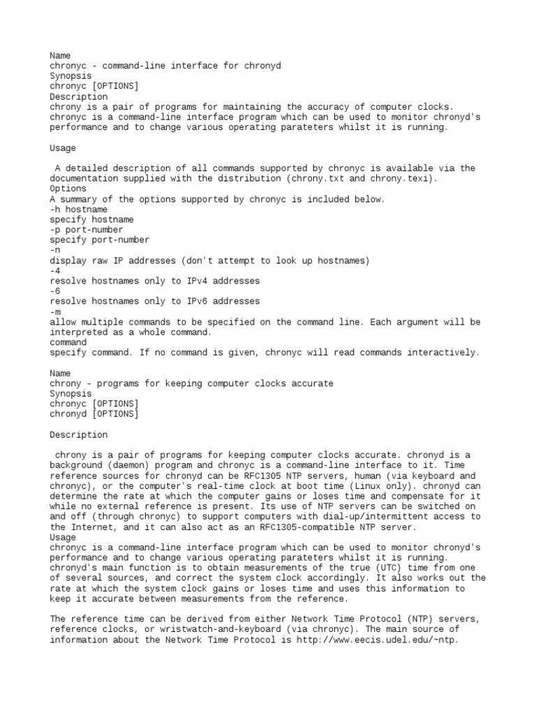 Chrony Manual | PDF | Real Time Computing | Areas Of Computer Science