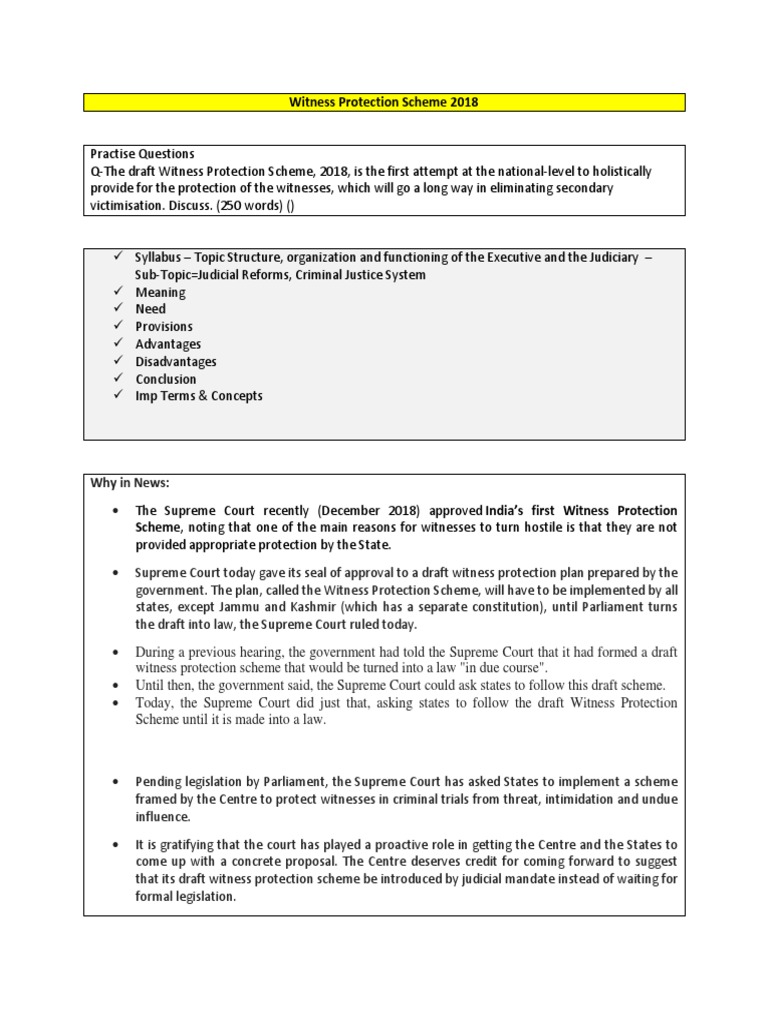 Witness Protection Scheme | PDF | Supreme Courts | Supreme Court Of India