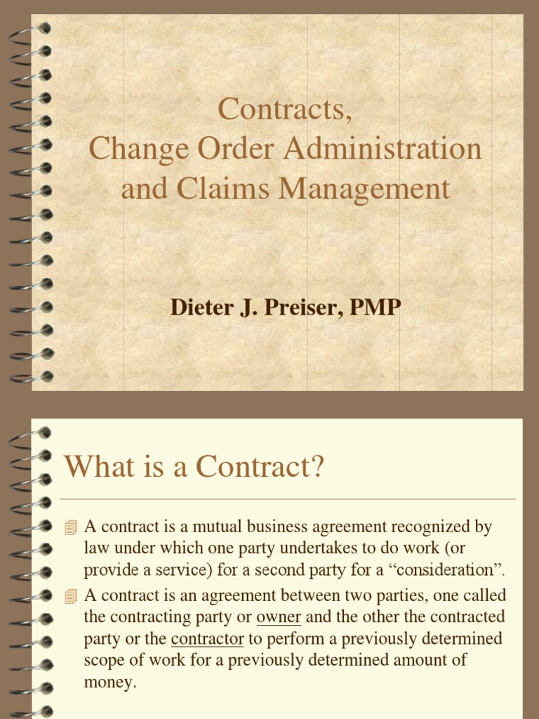 Contracts, Change Order Administration and Claims Management | PDF ...