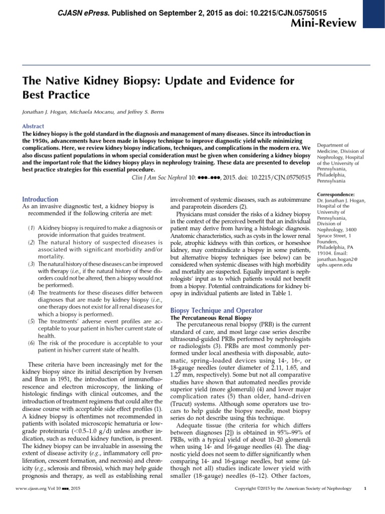 2015 Cjasn - PBR | PDF | Nephrology | Kidney
