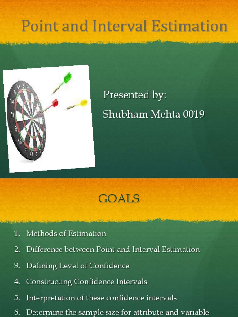 Point And Interval Estimation Presented By Shubham Mehta 0019 Pdf Confidence Interval