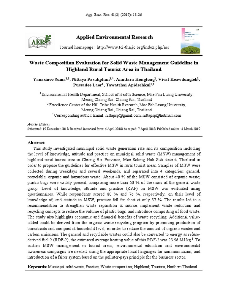 Applied Environmental Research | PDF | Municipal Solid Waste | Waste ...