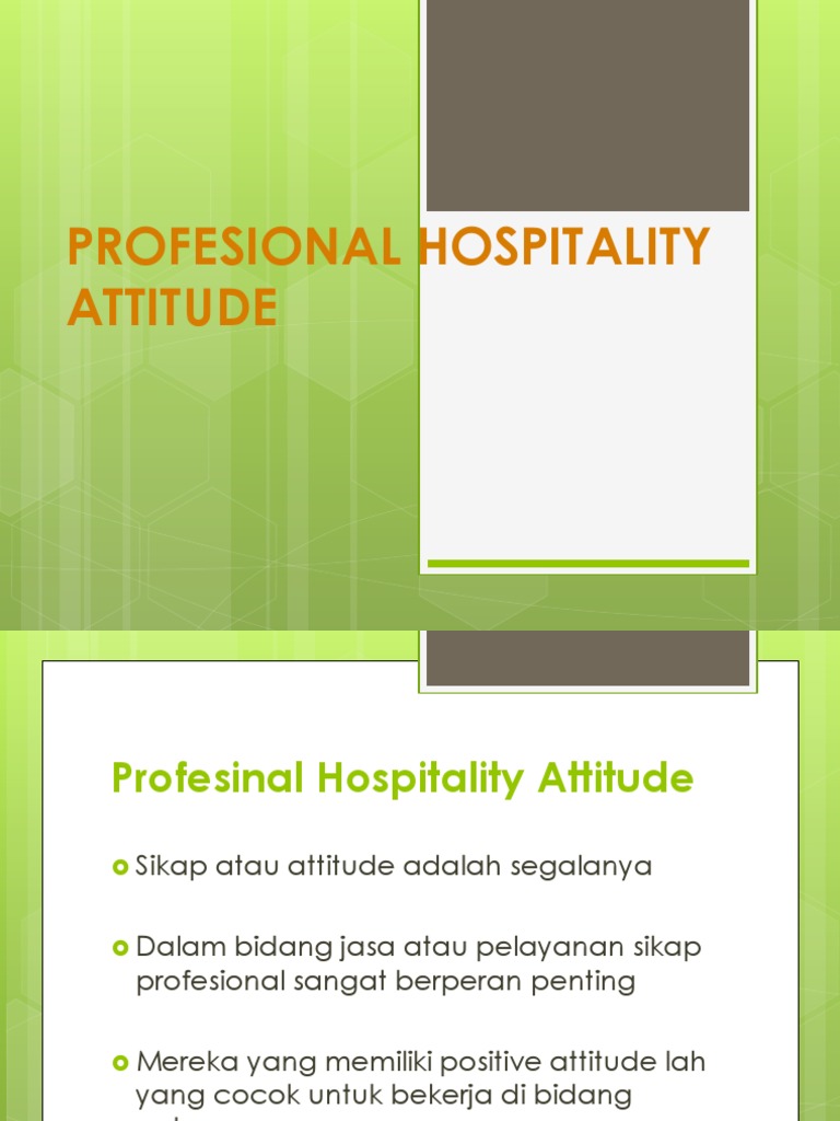 Profesional Hospitality Attitude | PDF