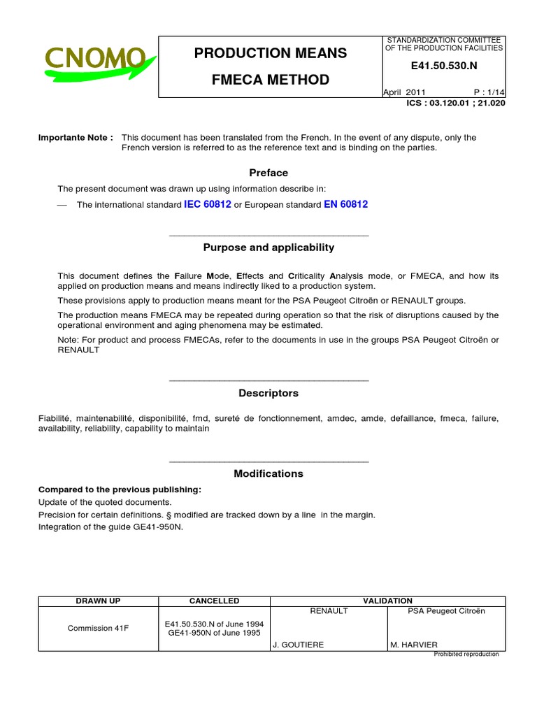 FMECA Guide for Production Systems | PDF | Reliability Engineering | Systems Engineering
