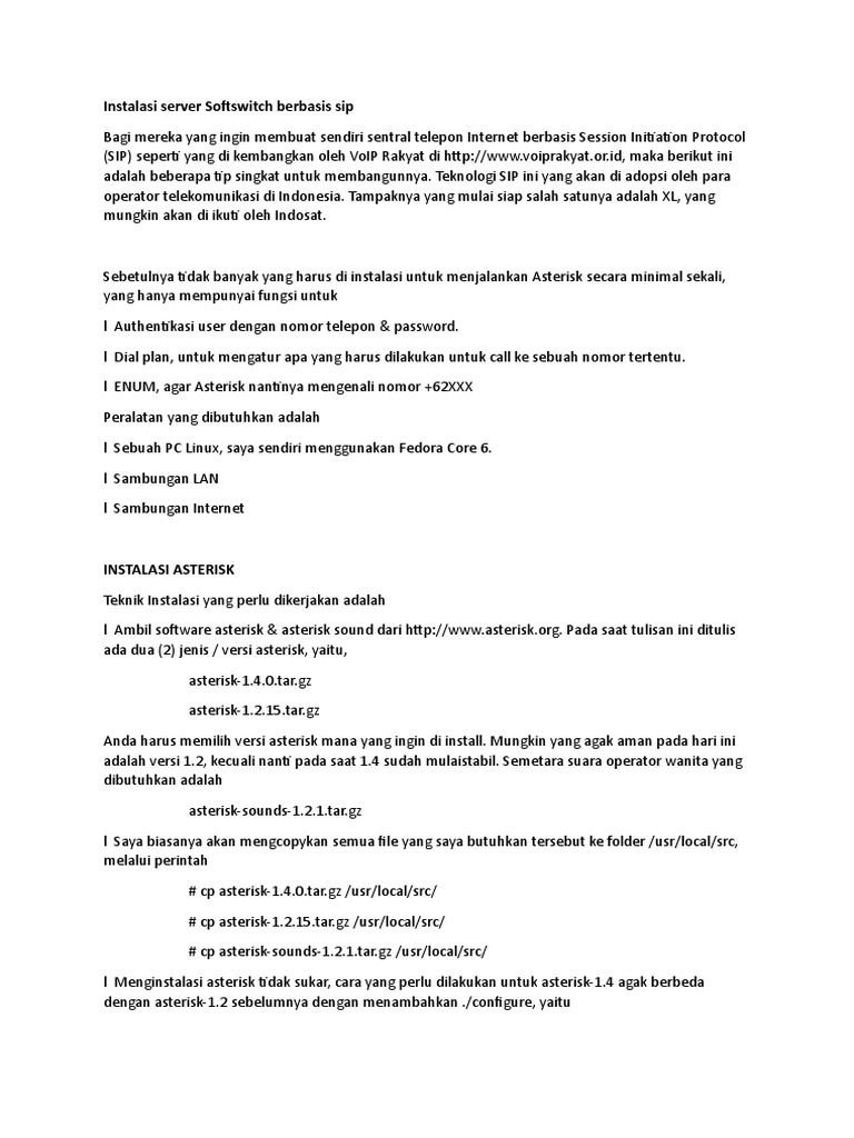 Instalasi Server Softswitch Berbasis Sip | PDF | Griya & Taman ...
