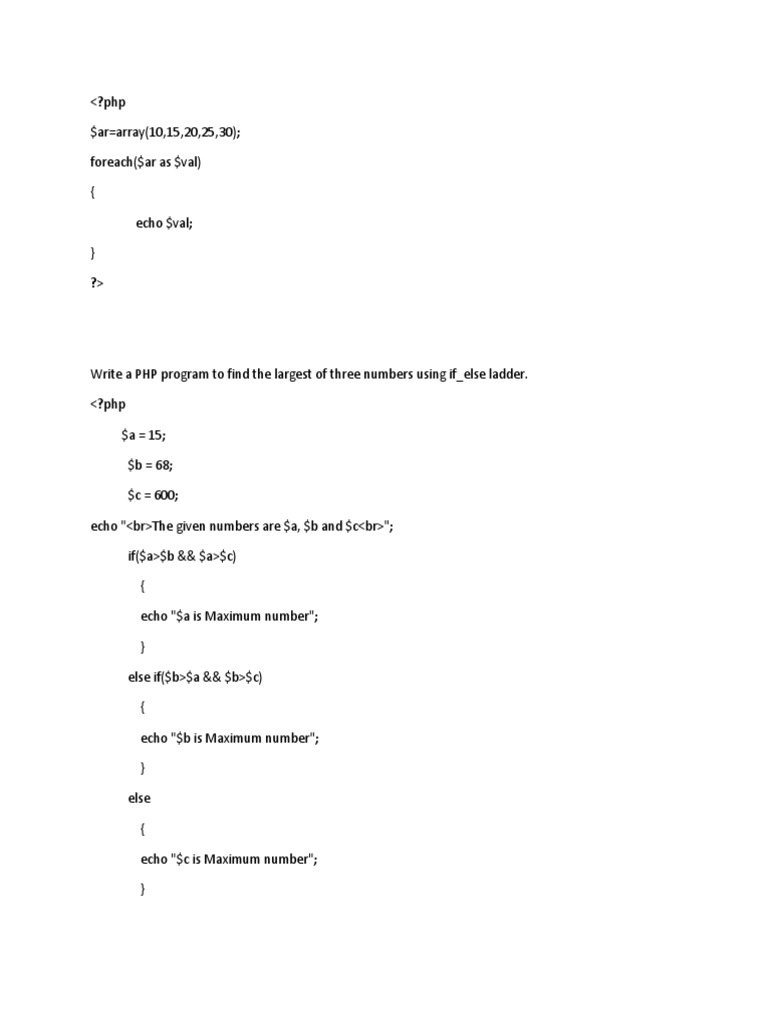 Php Lab Programs Pdf Computer Programming Software Engineering