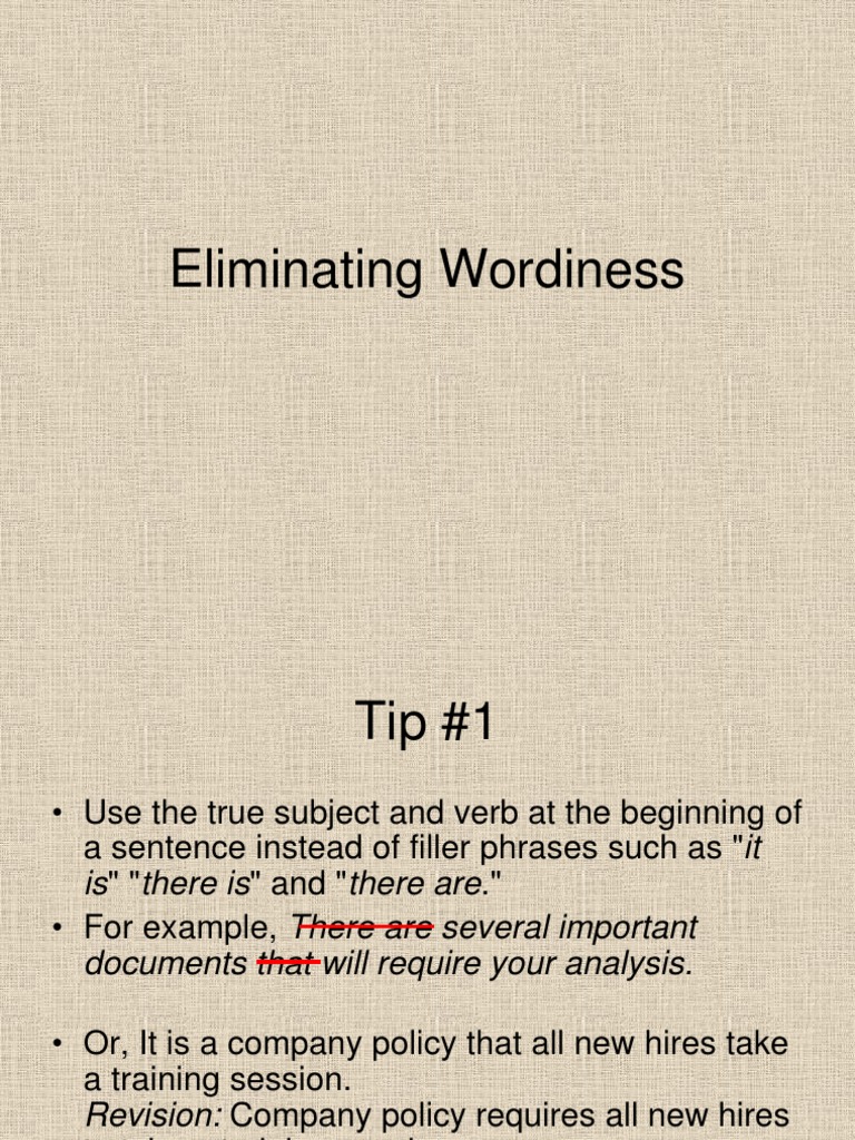 Eliminating Wordiness | PDF
