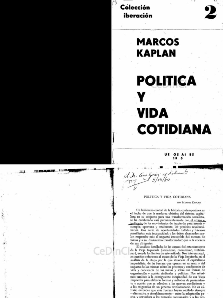 Kaplan, Marcos: Poltica y Vida Cotidiana | PDF | Teorías filosóficas ...
