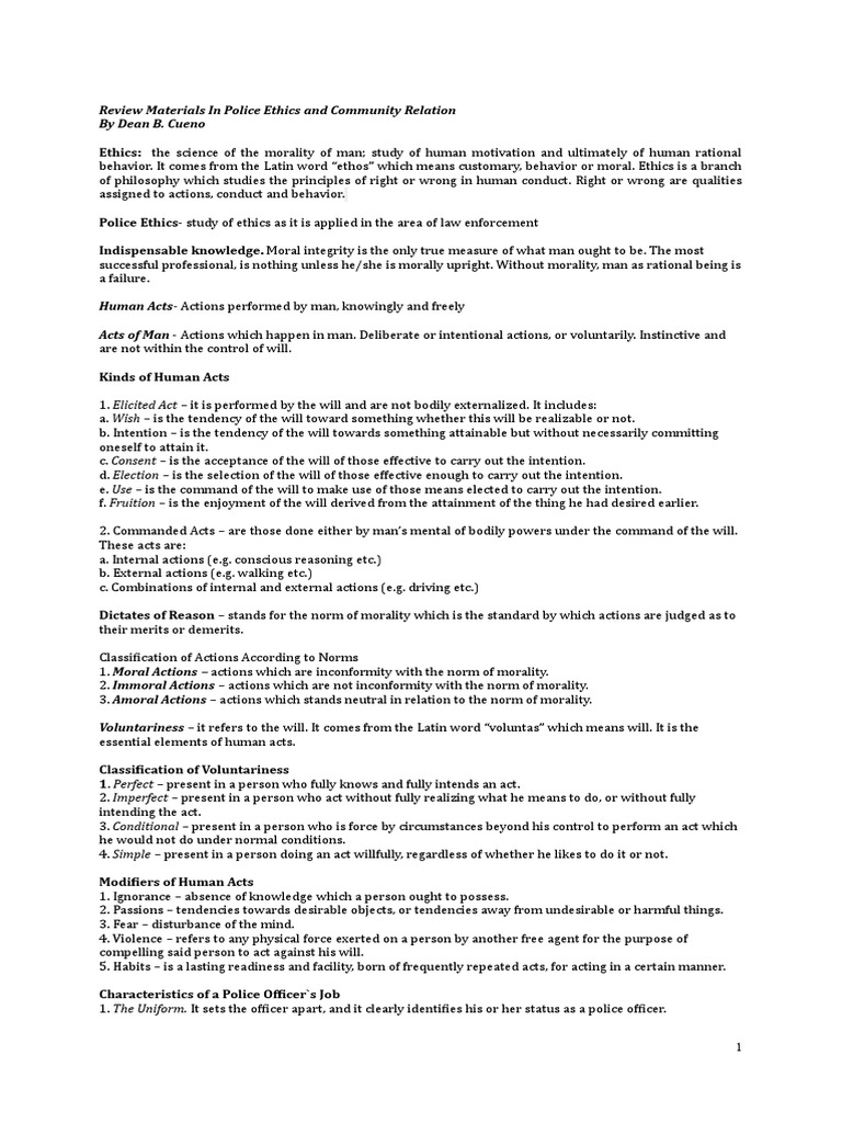 Police Ethics | PDF | Police | Police Officer