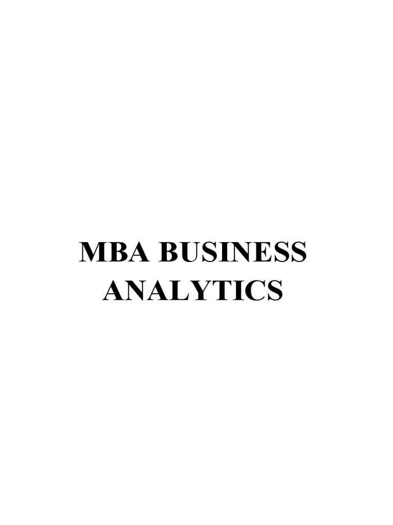 MBA Business Analytics IBM | PDF | Databases | Statistics