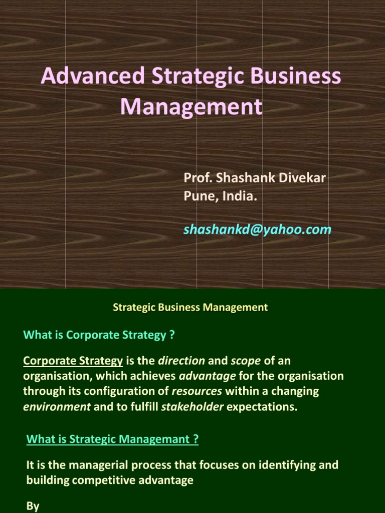 Advances Strategic Management Concepts | PDF | Strategic Management | Goal
