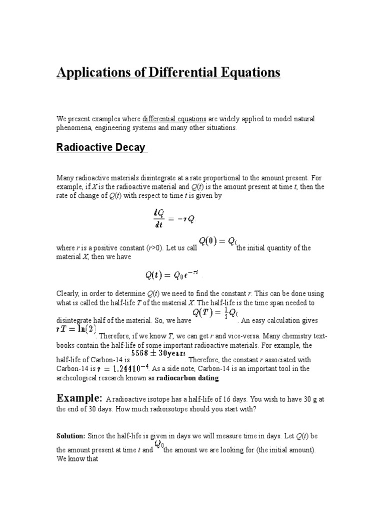 Modeling Natural Phenomena with Differential Equations | PDF ...