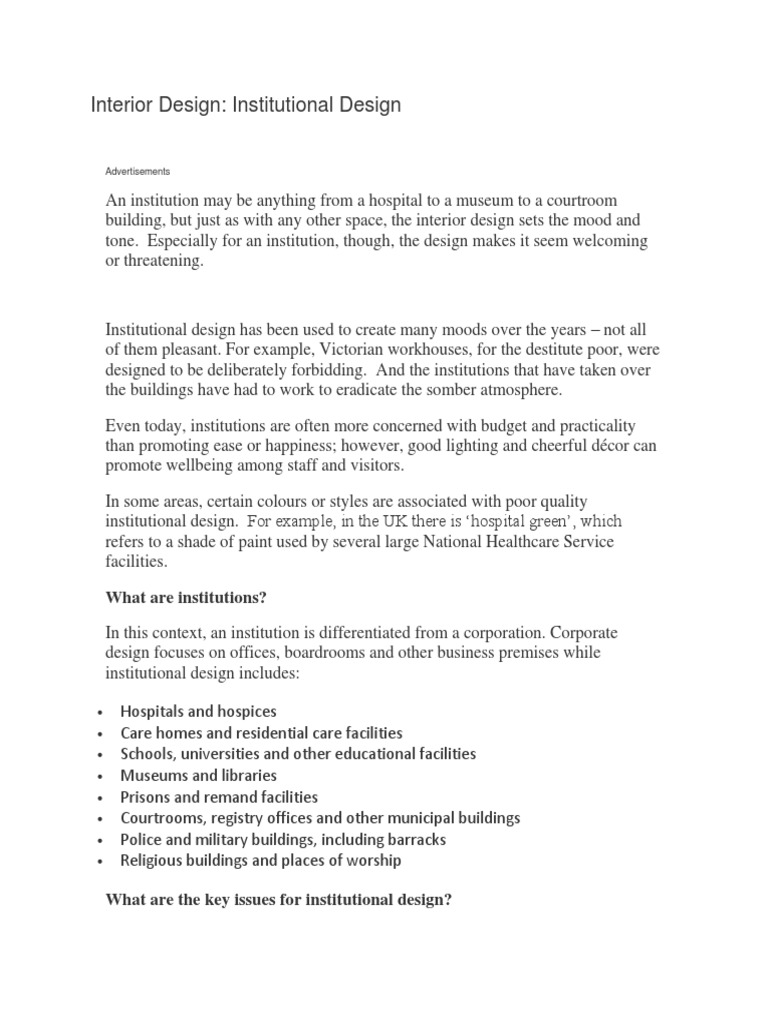 Understanding Institutional Design | PDF | Health Care | Hospital
