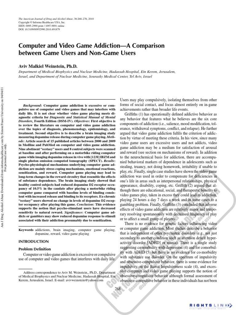 Game Addiction PDF | PDF | Substance Use Disorder | Mdma