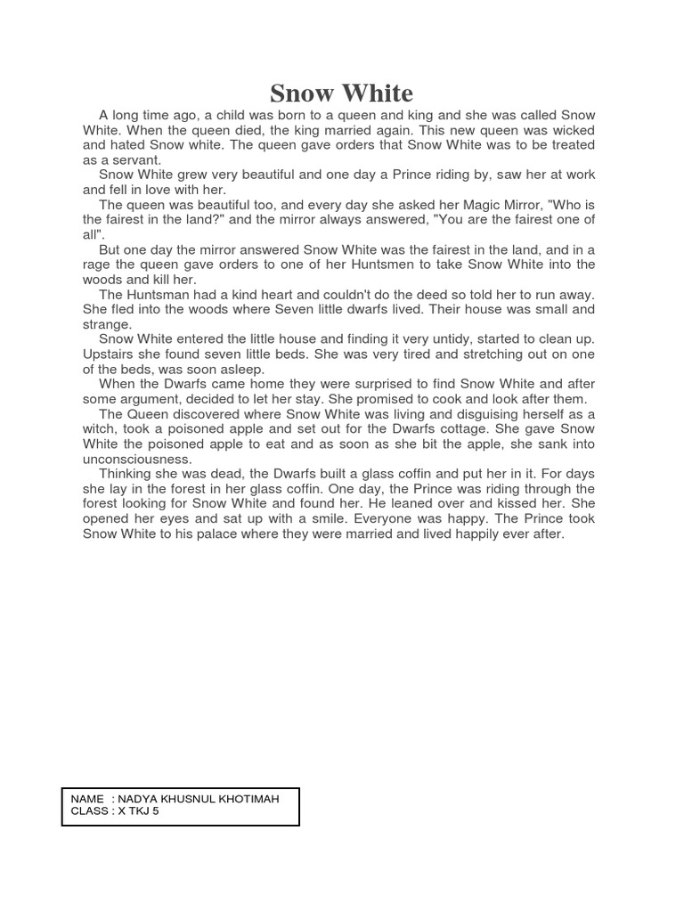 Snow White: A Timeless Fairy Tale | PDF