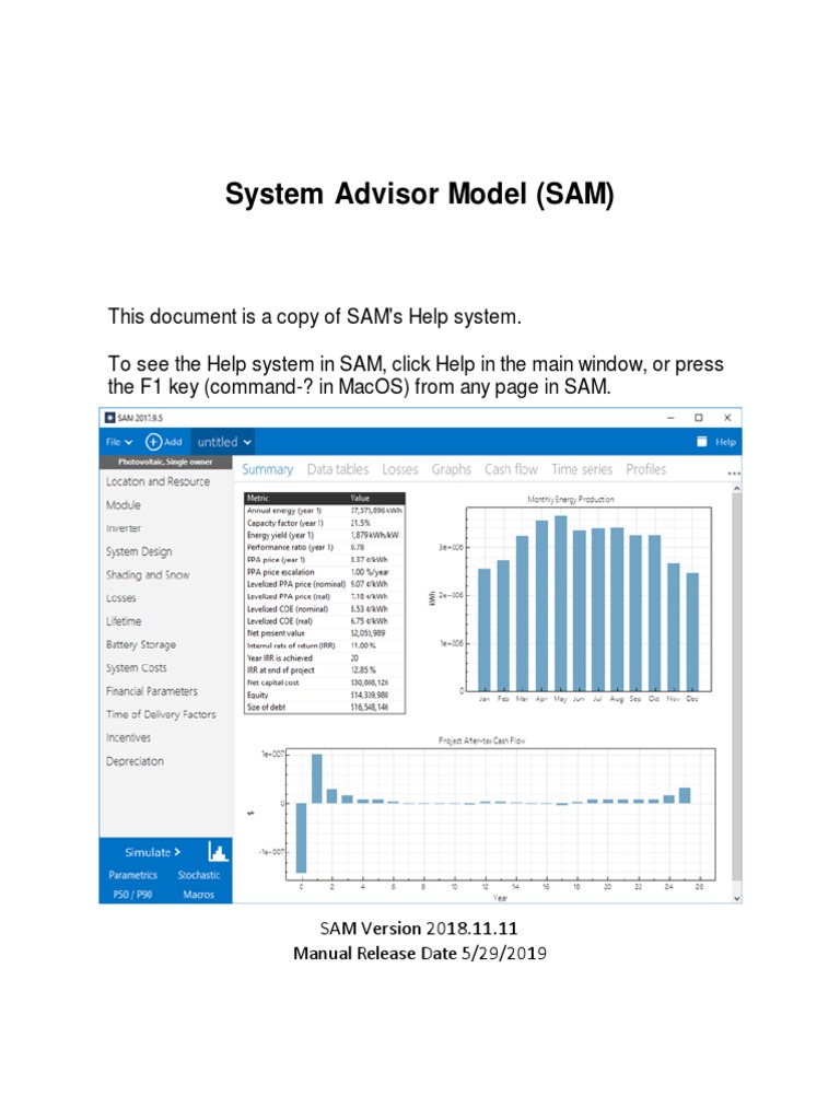 Sam Help 2018 11 11 r4 | PDF | Solar Power | Sustainable Technologies