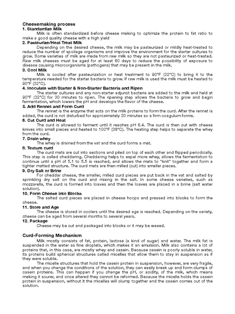 Cheesemaking | PDF | Cheesemaking | Cheese