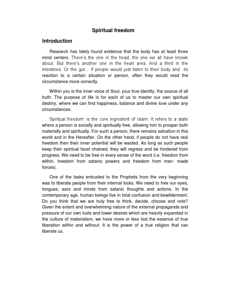 Spiritual Freedom | PDF | Free Will | Consciousness