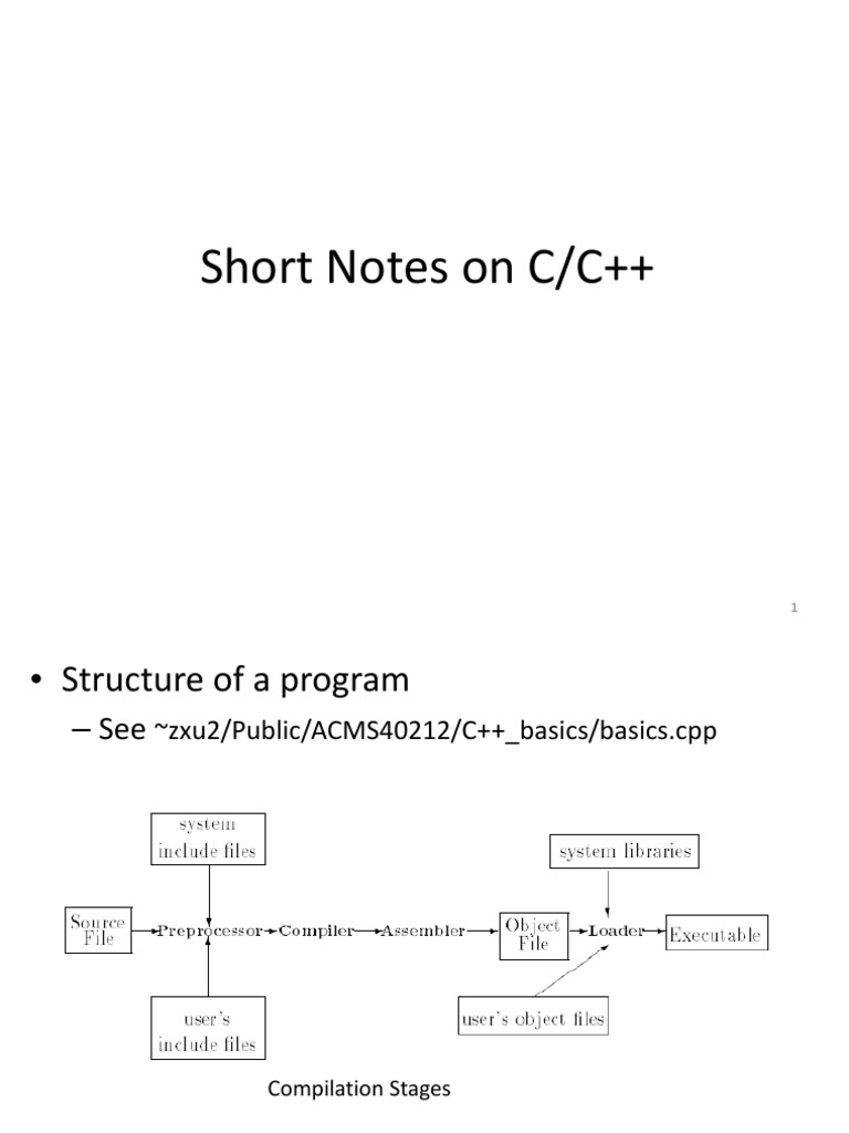 Short Notes On C/C++ | PDF | Pointer (Computer Programming) | C ...