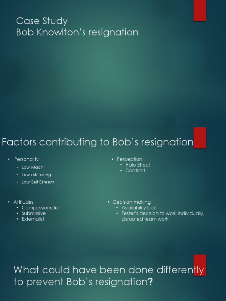 Case Study On Bob Knowlton | PDF