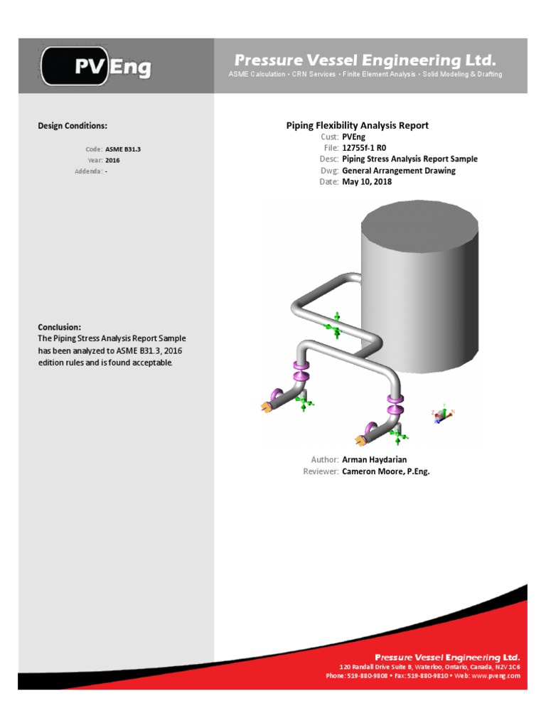Sample Pipe Stress Report | PDF | Stress (Mechanics) | Stress–Strain Analysis