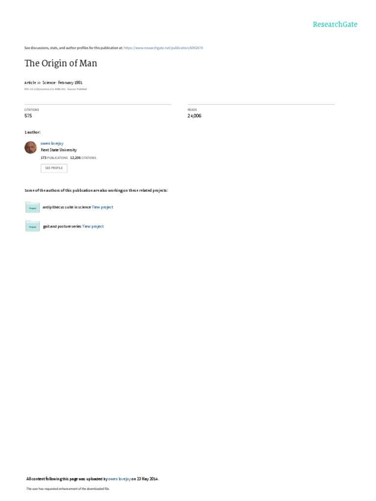 The Origin of Man | PDF